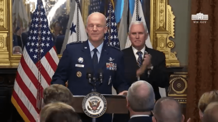 US Space Force inauguration General John Wm. – yhebrew.com……. 'Hand of ...